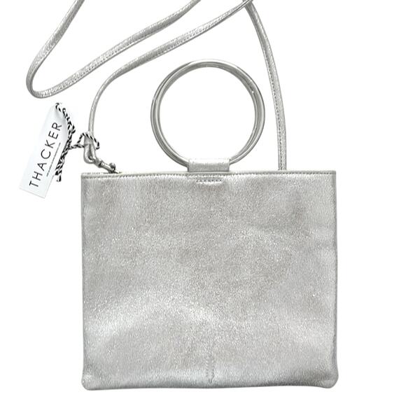 Thacker | Bags | Nwt 398 Thacker New York Le Pouch Silver Leather ...